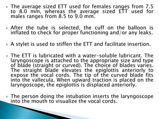 ENDOTRACHEAL TUBE INTUBATION II Parts II Details II Clinical Discussion ...