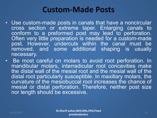 restoration of endodontically treated teeth cast post | PPTX