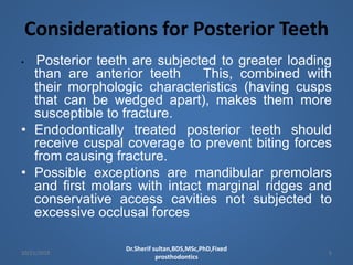 restoration of endodontically treated teeth cast post | PPTX
