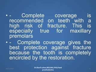 restoration of endodontically treated teeth cast post | PPTX