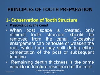 restoration of endodontically treated teeth cast post | PPTX