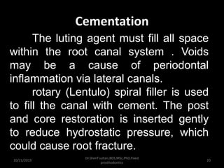 restoration of endodontically treated teeth ready post | PPT