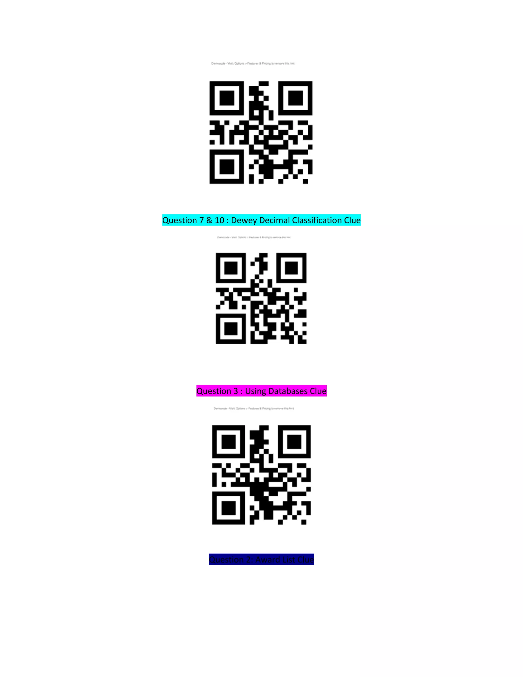 qr code scavenger hunt | DOCX