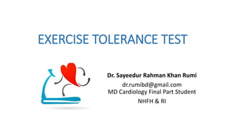 Exercise Tolerance Test | PPTX