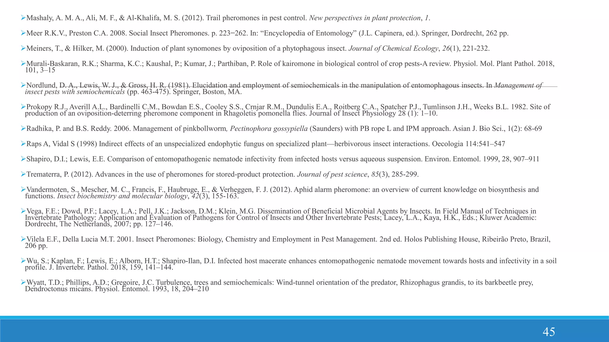 Role of semiochemicals in the control of crop pest OUAT.pptx