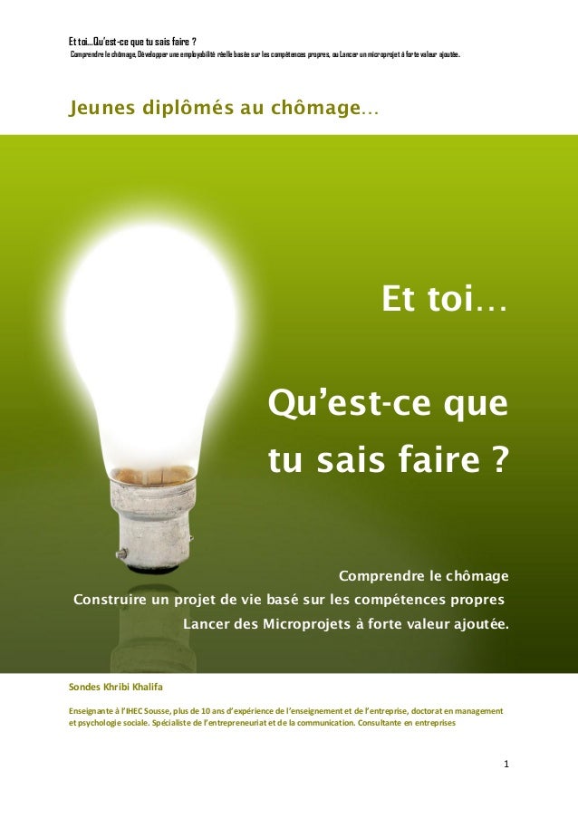 Et toi..quest ce que tu sais faire