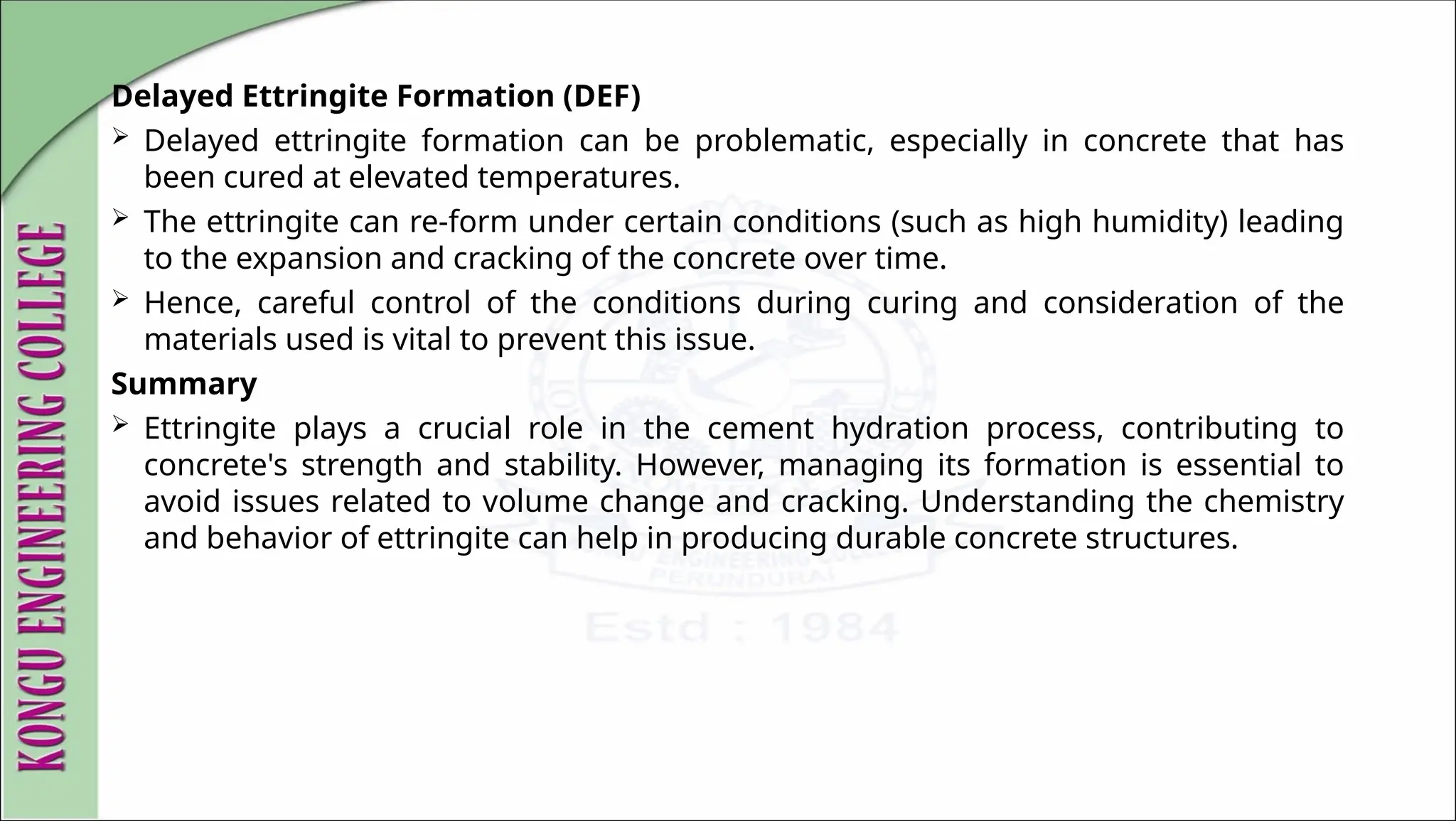 Ettringite Formation and its impact on concrete .pptx