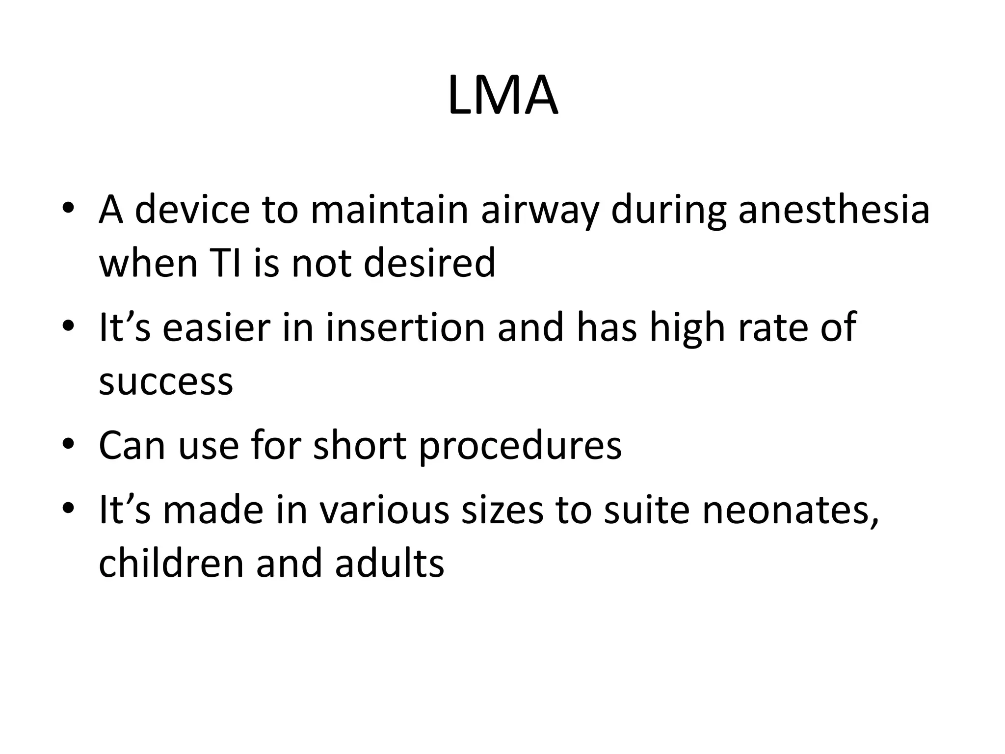Endotracheal Tube and Laryngeal Mask Airway | PPTX