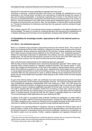 Vocational Education and Training (VET) in the Informal Sector | PDF