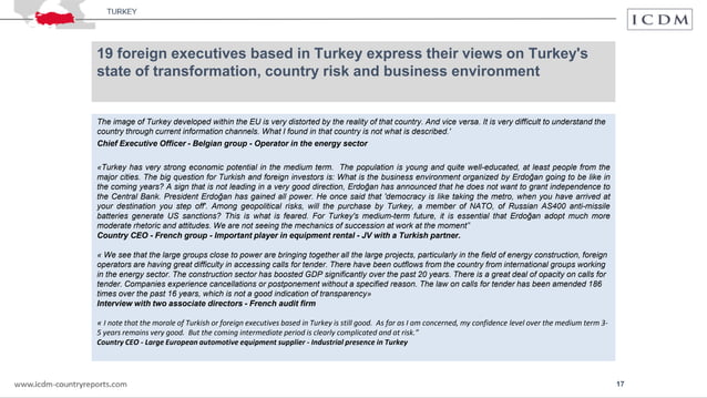 Turkey - Country Risk Report | PPTX | Political Issues & policy | Politics