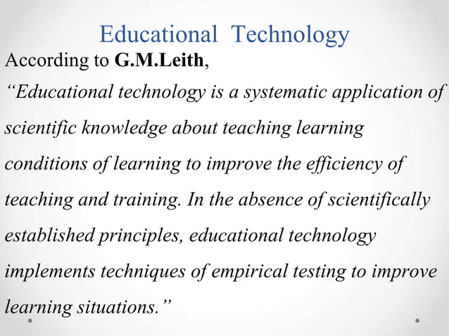 Education Technology: Meaning and Definition | PPTX