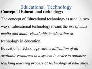 Education Technology: Meaning and Definition | PPTX