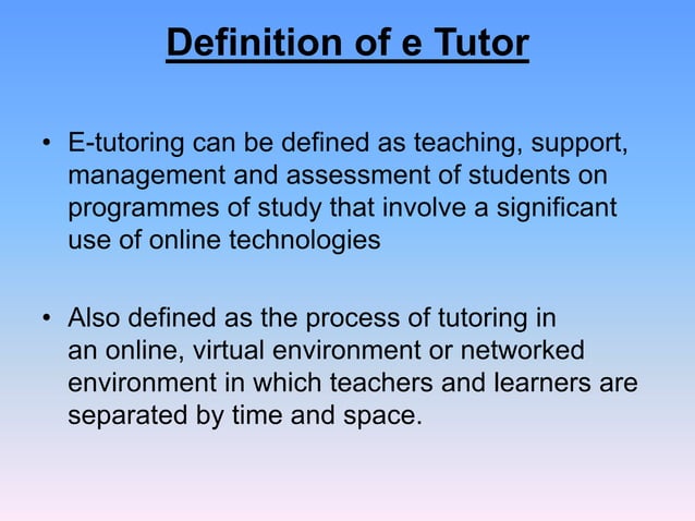 E-TUTORING | PPT