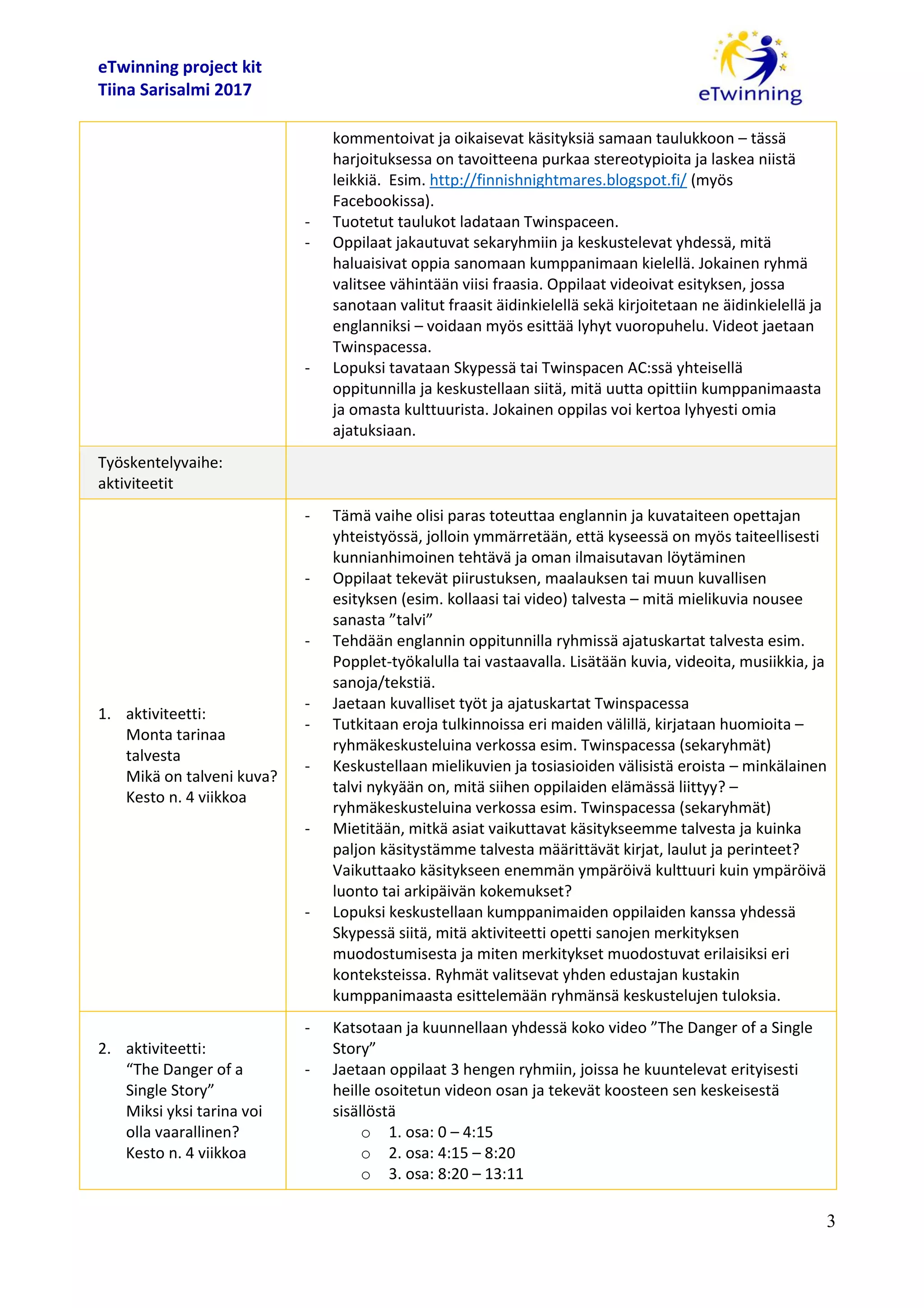 eTwinning project kit: Many Stories of the World | PDF