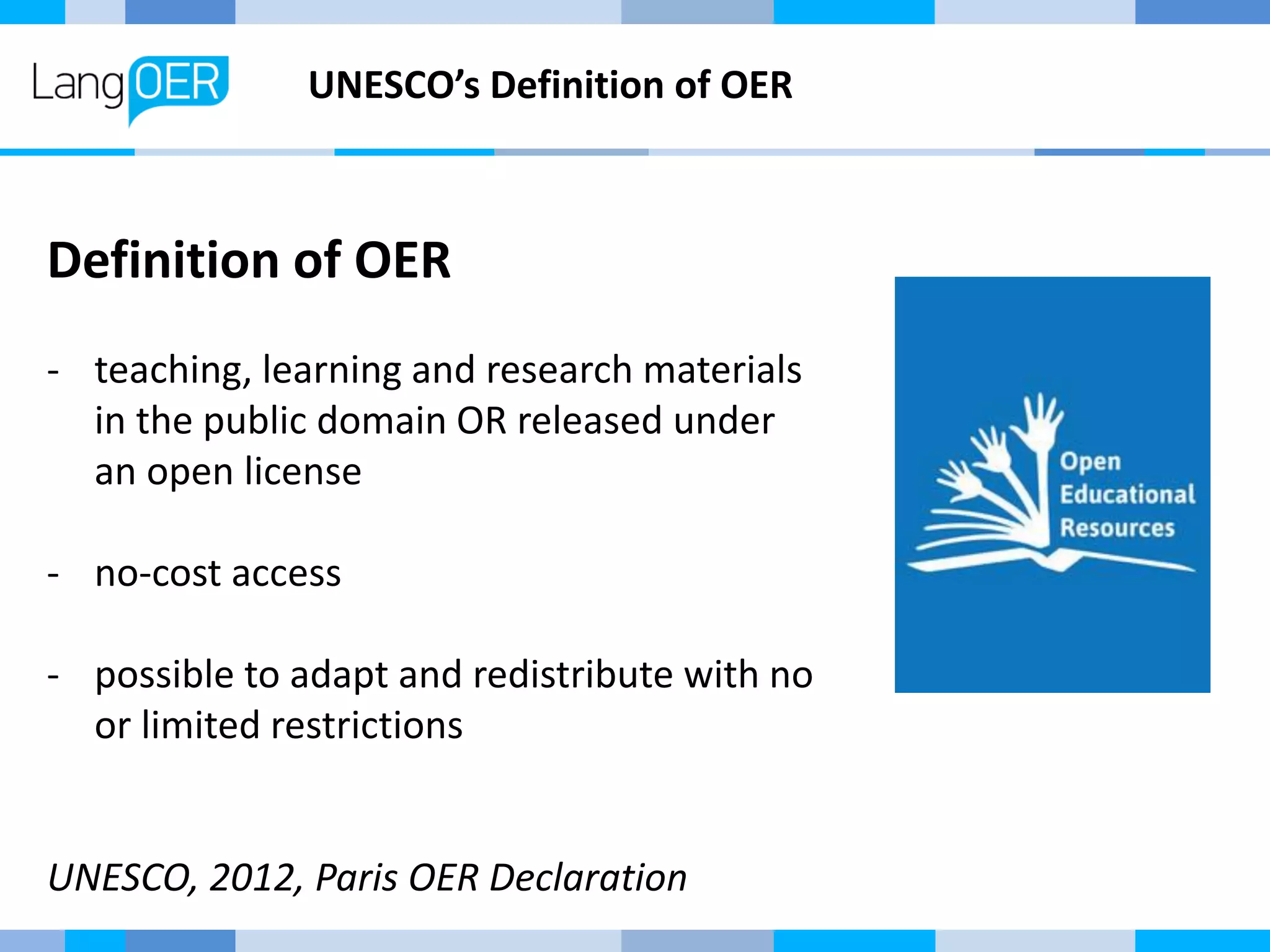 Oer Open Educational Resources Finding Reusing Sharing Ppt