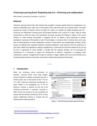 eTwinning LE research report | PDF