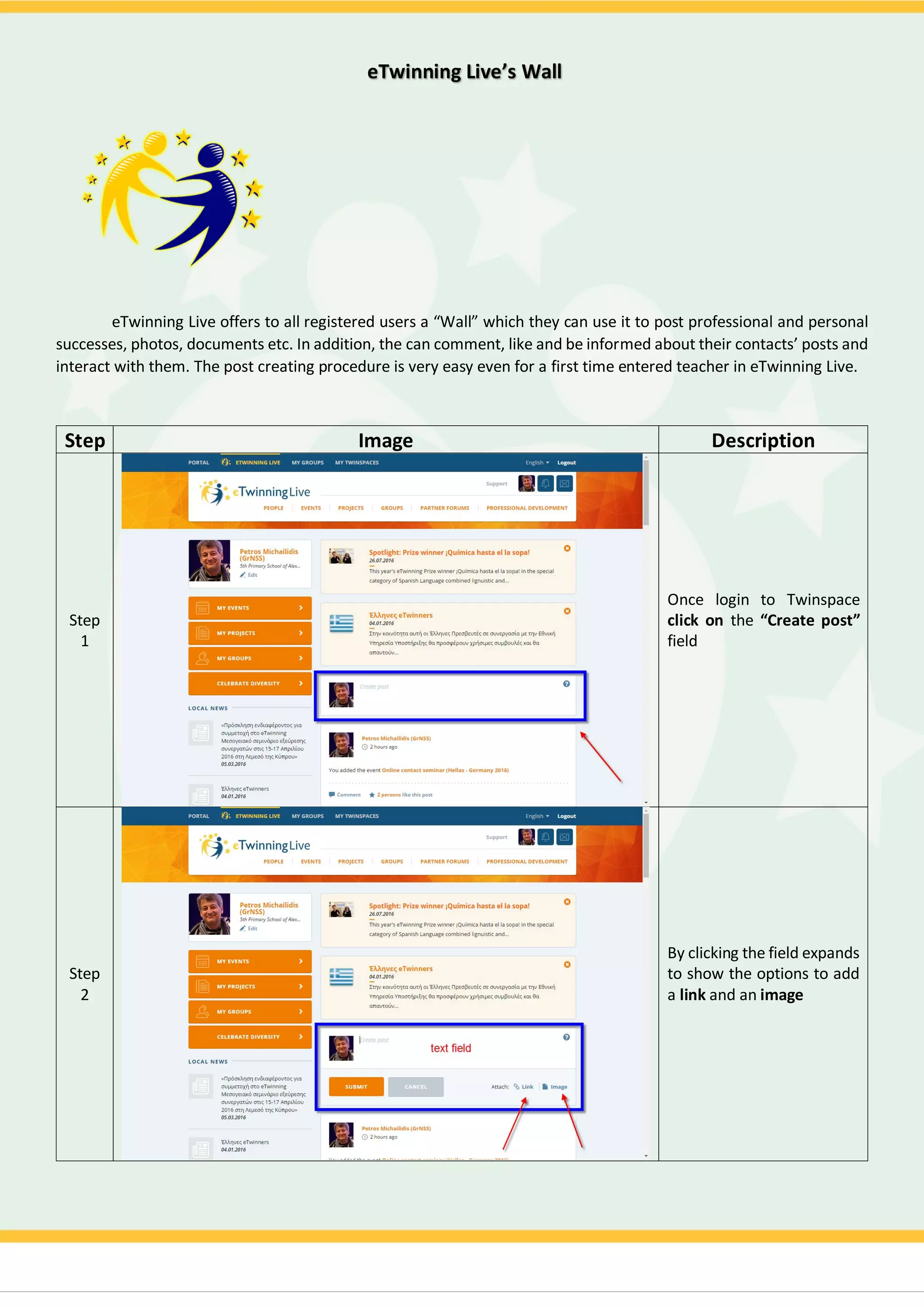 eTwinning live's Wall | PDF