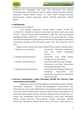 RINGKASAN LAPORAN PENYELENGGARAAN PEMERINTAHAN DAERAH TAHUN 2015 | PDF