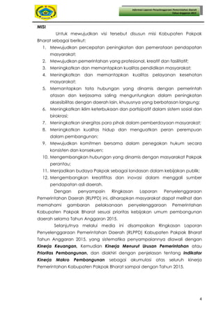 RINGKASAN LAPORAN PENYELENGGARAAN PEMERINTAHAN DAERAH TAHUN 2015 | PDF