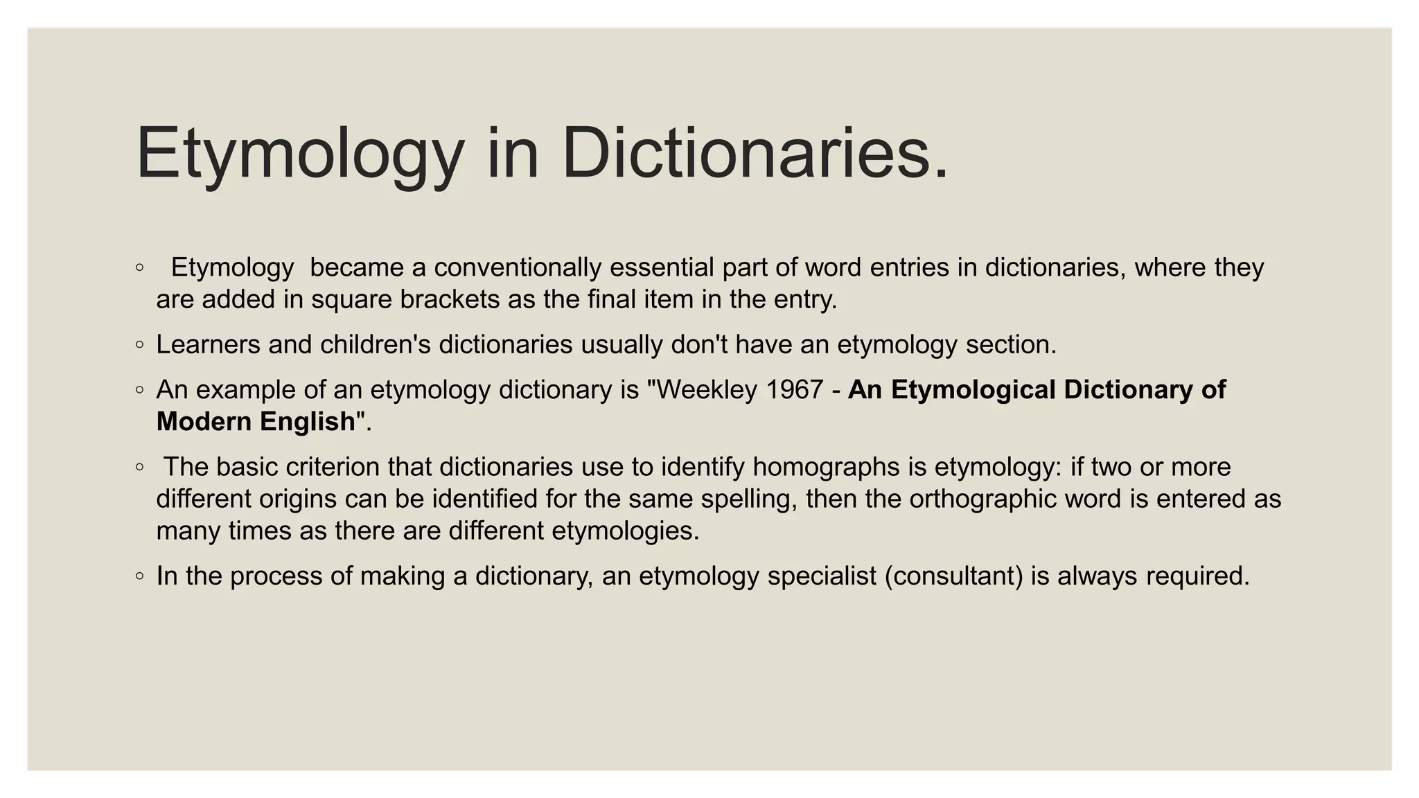 Etymology | PPTX