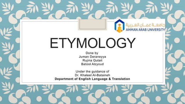 Etymology | PPTX