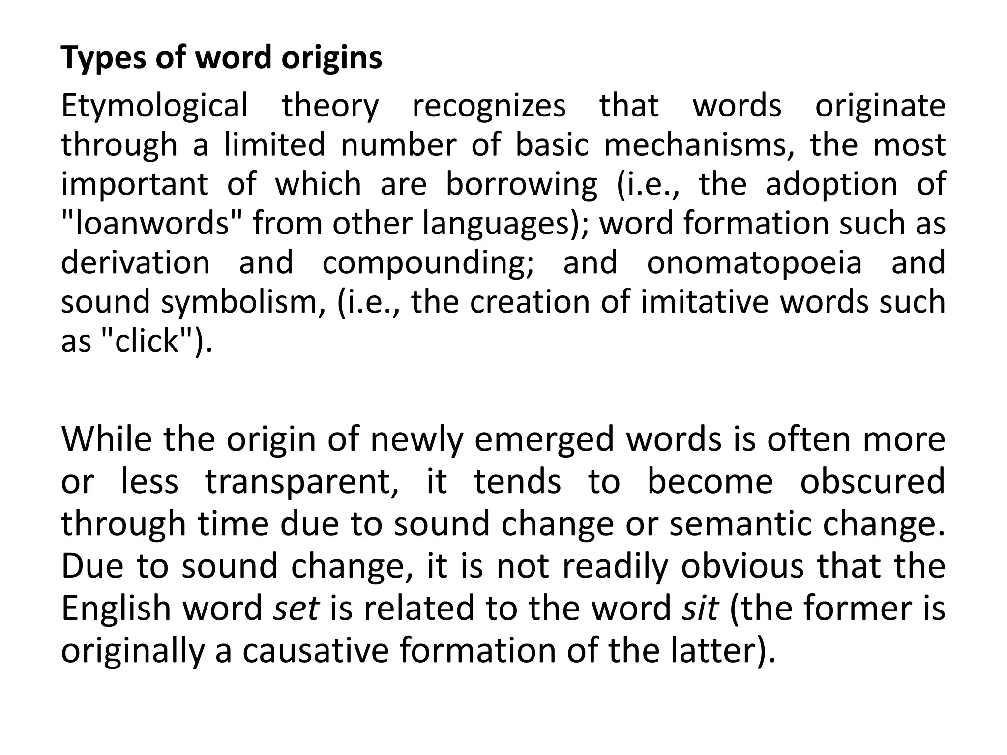 Etymology an overview by Dominic de Neuville | PPTX