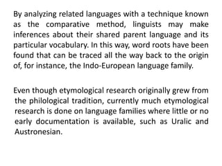 Etymology an overview by Dominic de Neuville | PPTX