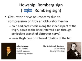 Howship Romberg Sign