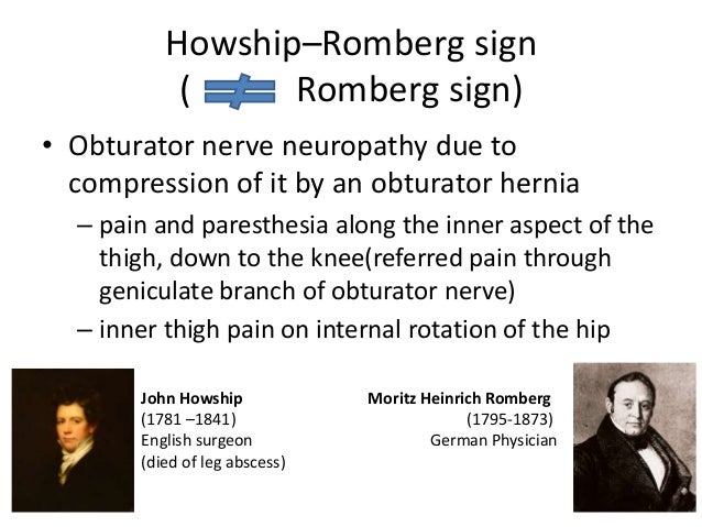 Howship Romberg Sign Rehabilitating Romberg | ACNR