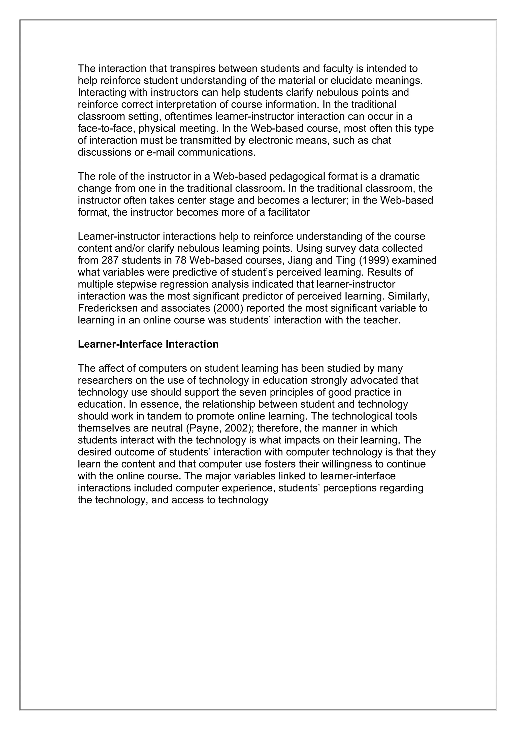 Types of Interactions in Distance Education | DOC