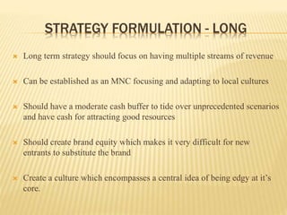Strategy Formulation E types | PPTX