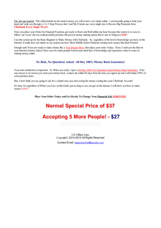 Make money using clickbank | PDF | Internet for Beginners | Internet