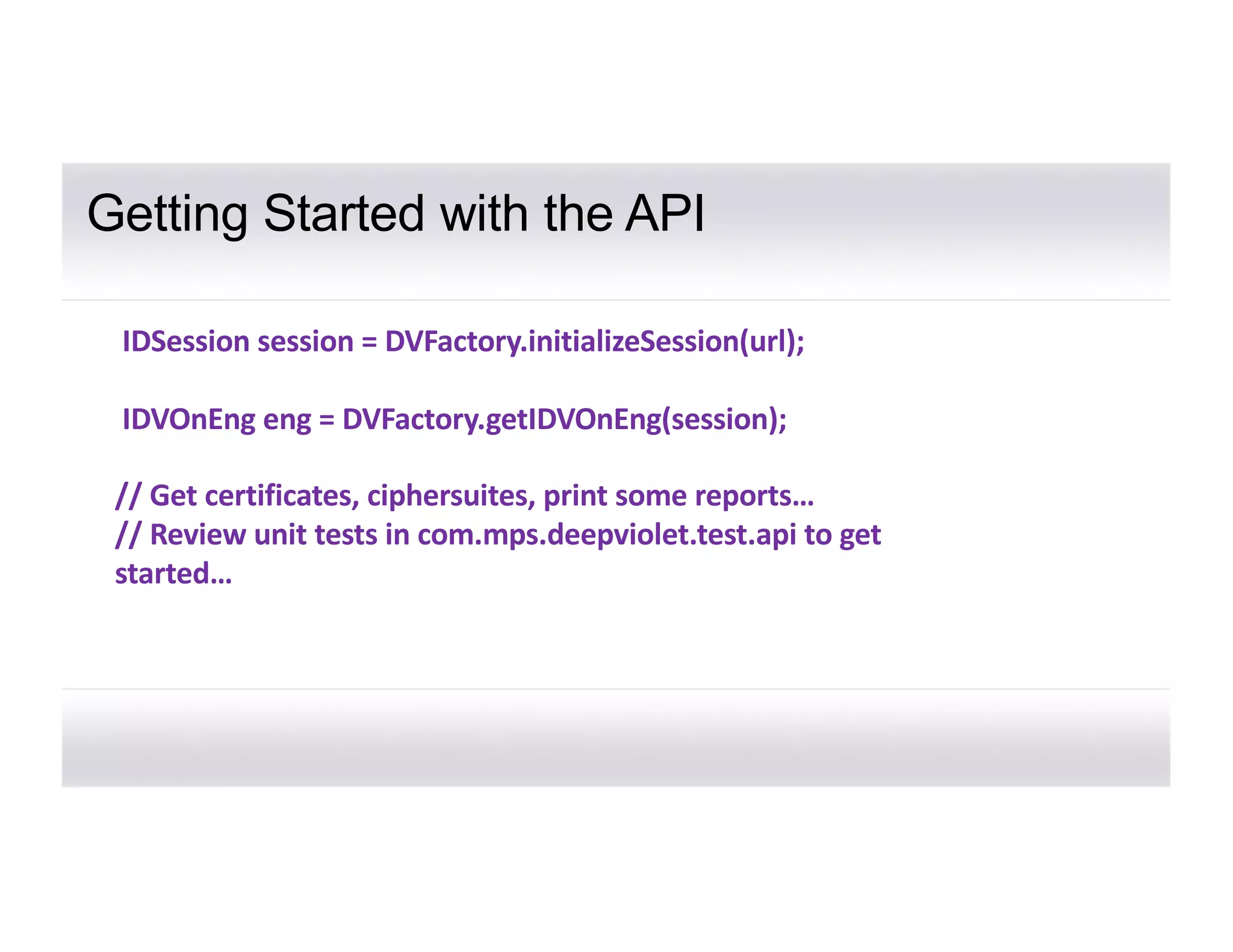 OWASP DeepViolet TLS/SSL Java API and Tools | PPT