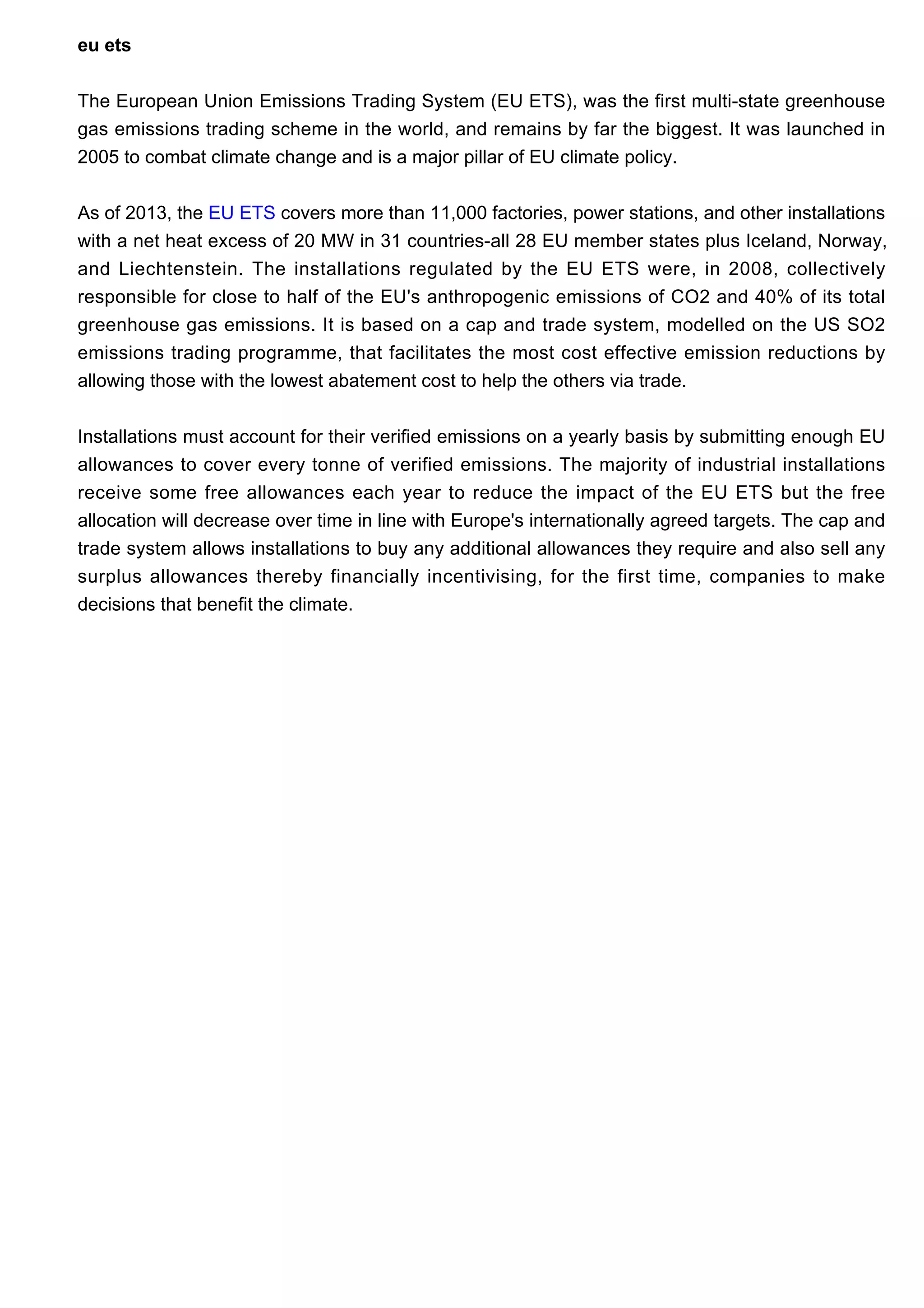 EU ETS | PDF
