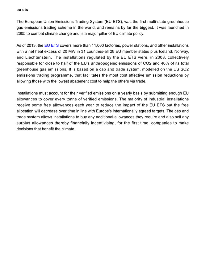 EU ETS | PDF