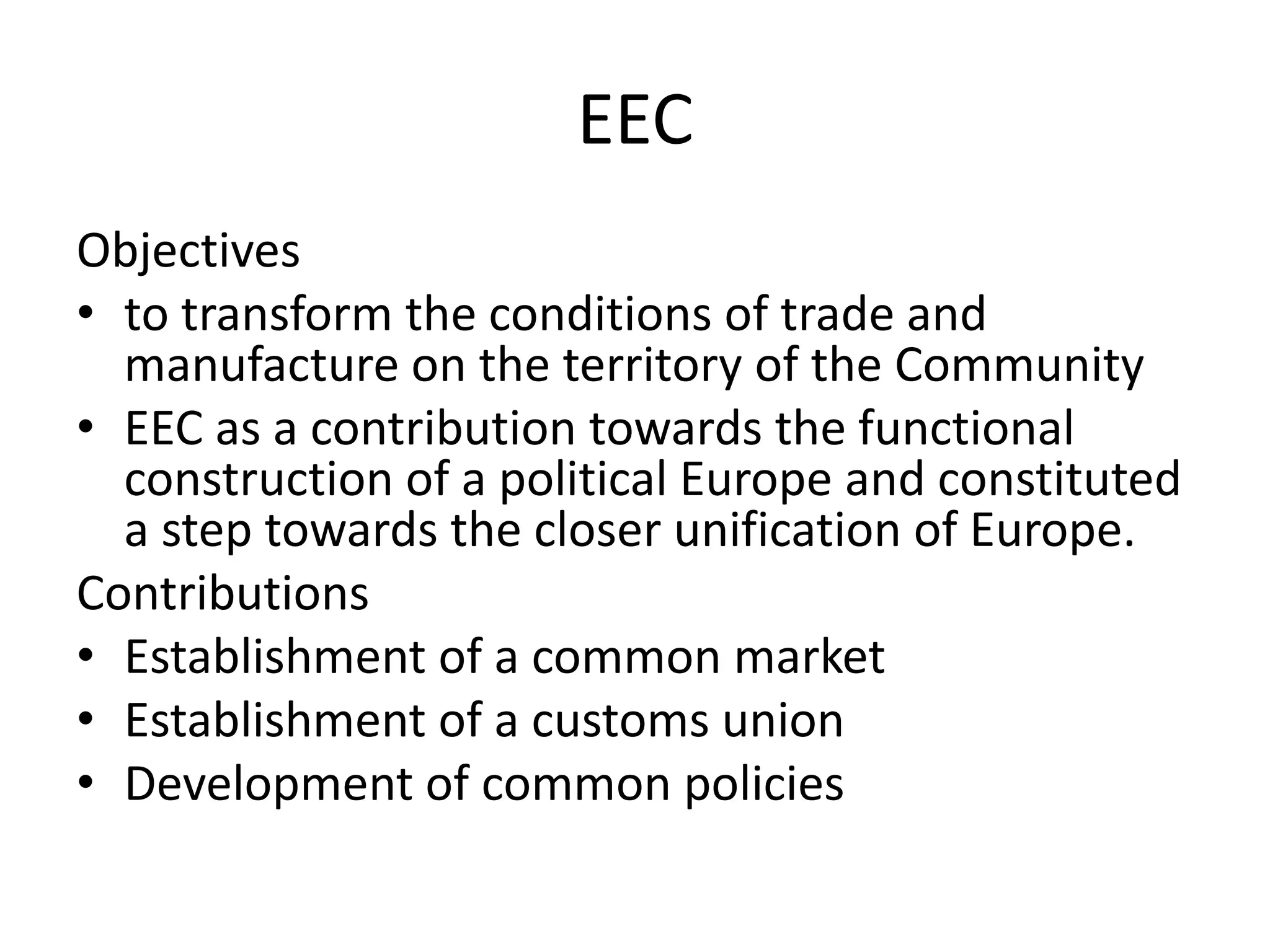 Formation of European union: till Treaty of Rome (1951- 1957) | PPT