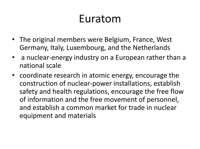 Formation of European union: till Treaty of Rome (1951- 1957) | PPT