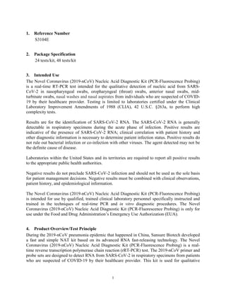 EUA-Sansure-kit-ifu-v2.pdf | Infectious Diseases | Diseases and Conditions