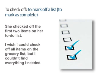 Phrasal Verbs with OFF: Part 2 | PPT