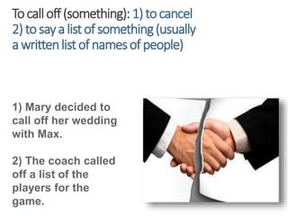 Phrasal Verbs with OFF: Part 1 | PPTX