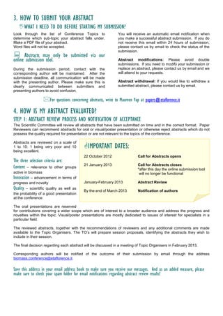 Abstract submission, 21st EU BC&E, abstruct, conference | PDF