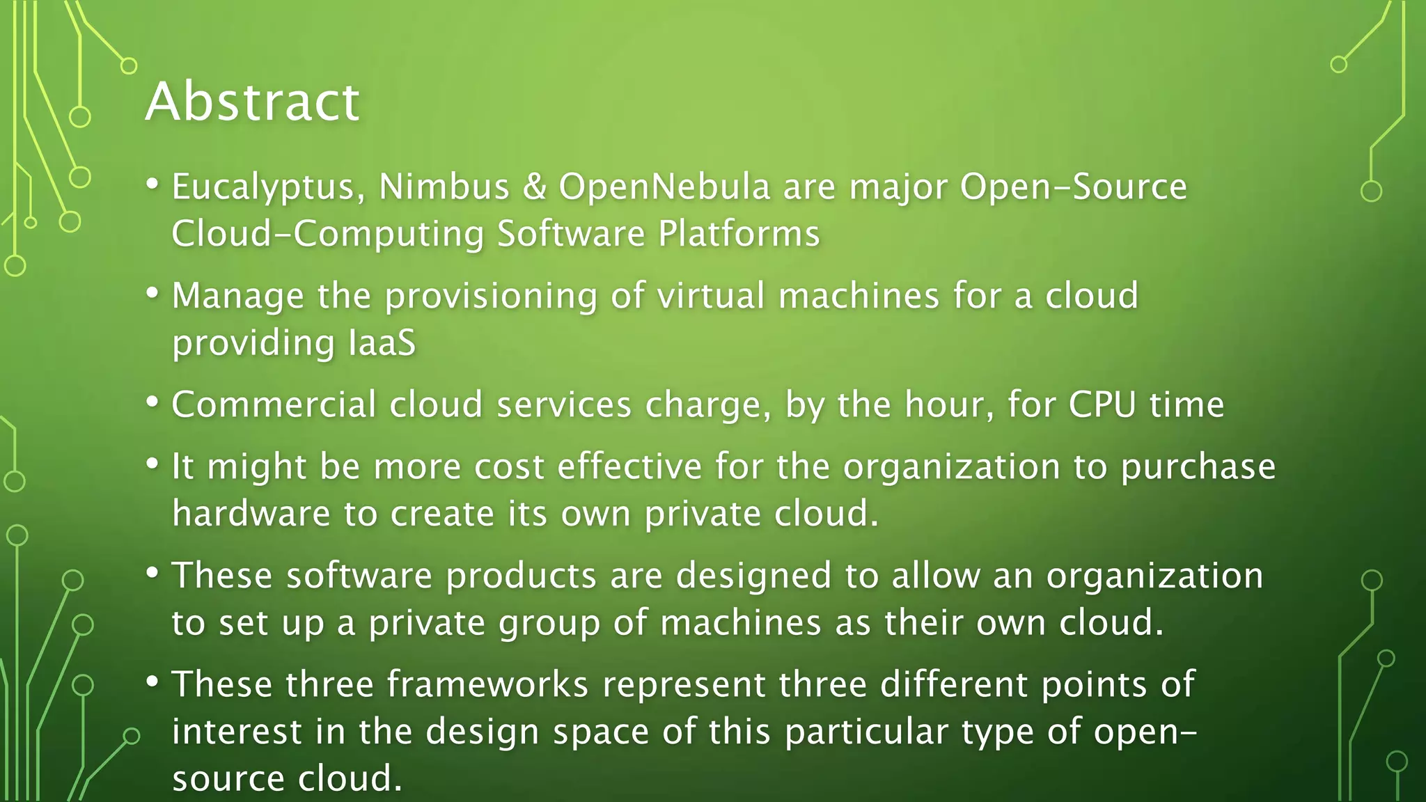 Eucalyptus, Nimbus & OpenNebula | PPTX