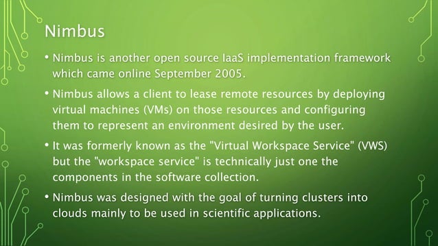 Eucalyptus, Nimbus & OpenNebula | PPTX