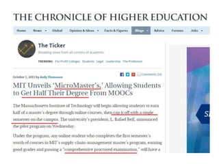 The Importance of Accreditation and Lowering MOOC Production Costs for ...