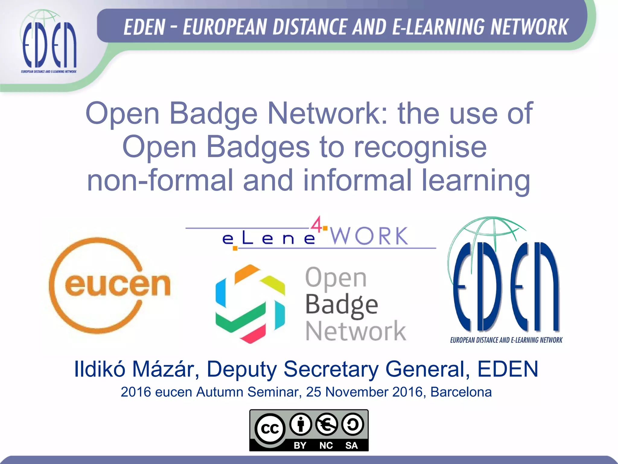 The use of Open Badges to recognise non-formal and informal learning | PPT