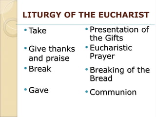 Spirituality of eucharist Explained in a presentation | PPT