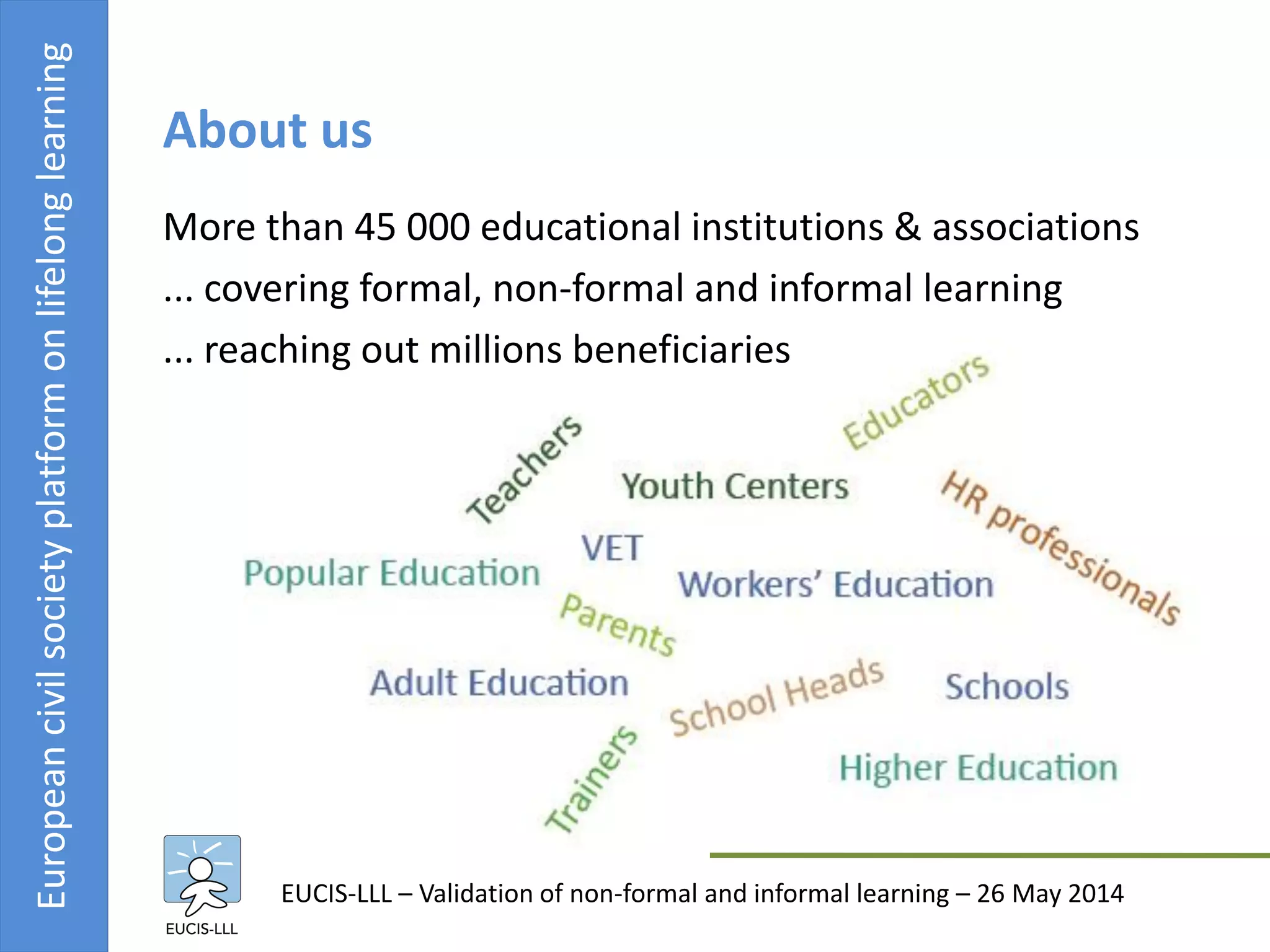 European perspective on the Validation of non-formal and informal learning | PPT
