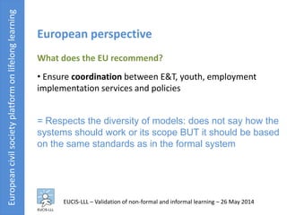 European perspective on the Validation of non-formal and informal learning | PDF