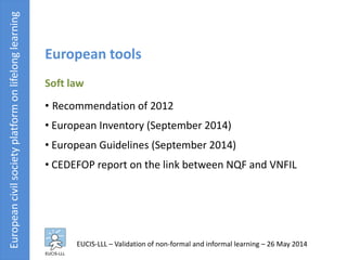 European perspective on the Validation of non-formal and informal learning | PDF