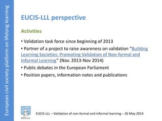 European perspective on the Validation of non-formal and informal learning | PDF